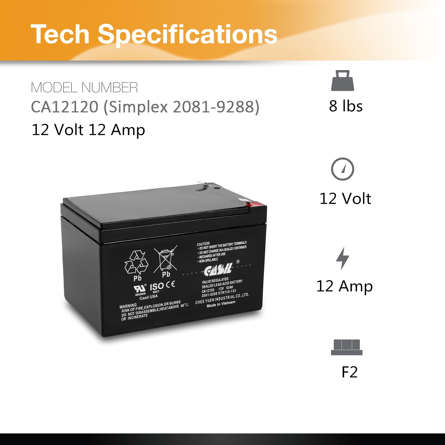 Casil 12V 12Ah Replacement Battery Compatible with 6-DZM-12 APC Scooter Medical 2 Pack