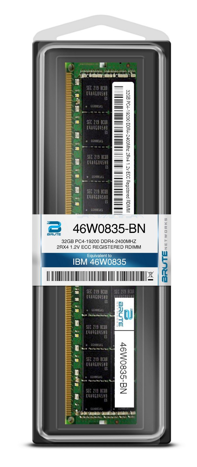 Brute Networks 46W0835-BN - 32GB DDR4-2400Mhz 2Rx4 ECC Registered RDIMM (Compatible with OEM PN# 46W0835)