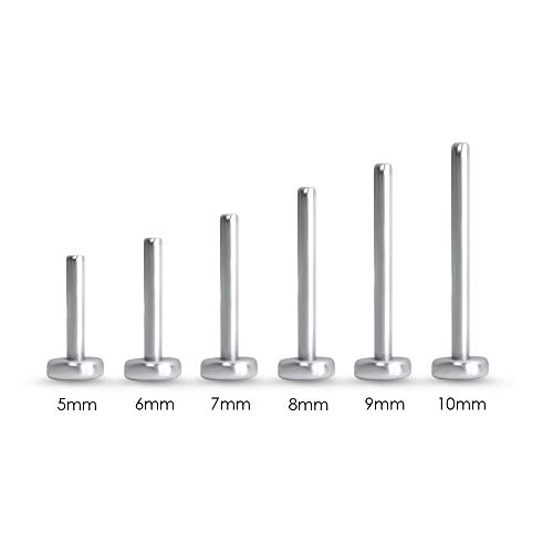 316 Stainless Steel Threadless Push Pin Nose Ring Labret Monroe Stud 1.5mm Prong Hot Pink CZ 18G