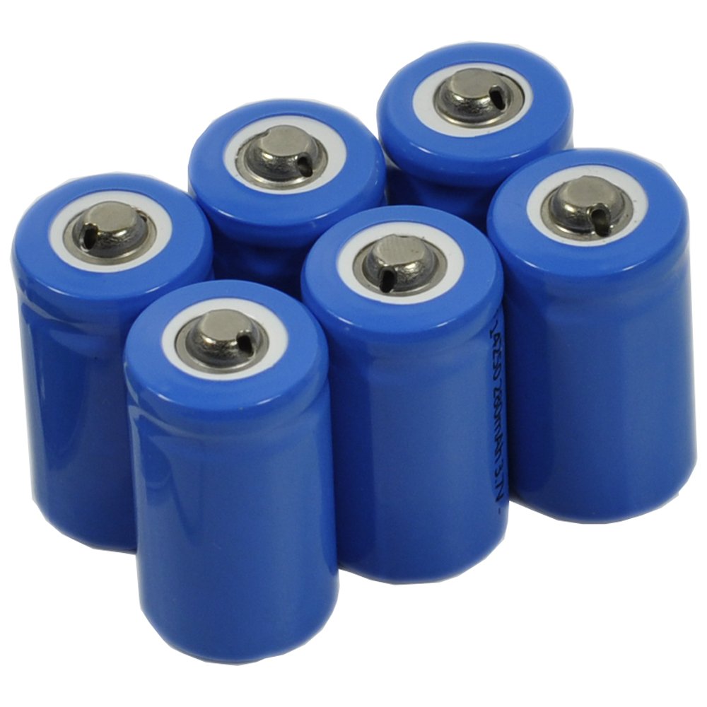 BTBAI 6X 14250 LS14250 CR14250 1/2 AA Battery top Button Rechargeable 3.7V Li-ion for LED Flashlight Torch Headlamp Instrument and Equipment Tools 280mah s1a