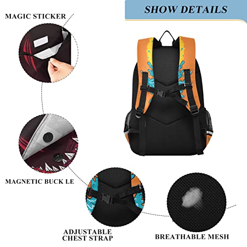 ALAZA Shark Mouth Attack Animal Cartoon Laptop Backpack Purse for Women Men Travel Bag Casual Daypack with Compartment & Multiple Pockets