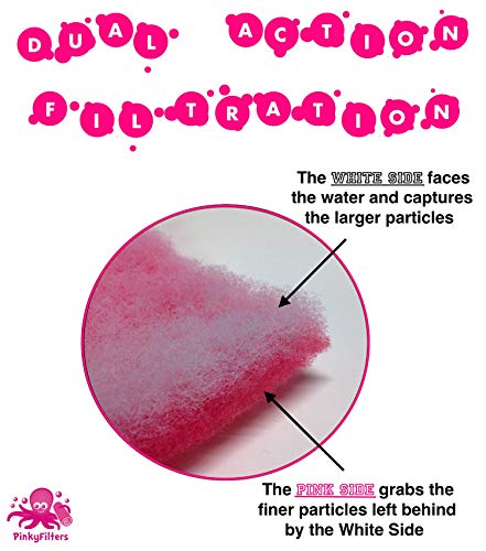 Pinky Filters Pond & Aquarium Filter Media Pads for Saltwater and Freshwater | Premium Authentic Pinky Filter Floss for Fish Tanks and Ponds (12" x 48" - 4 Feet Total)
