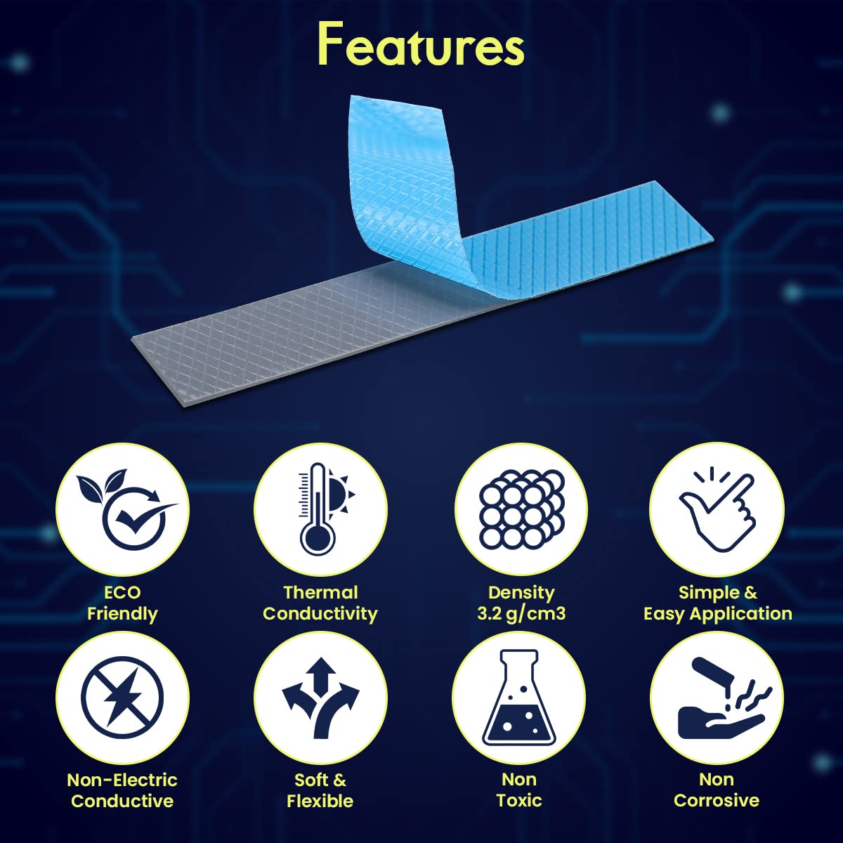 Gelid Solutions GP-Ultimate 15W- Thermal Pad 120x20x1.0mm. Excellent Heat Conduction, Ideal Gap Filler. Easy Installation