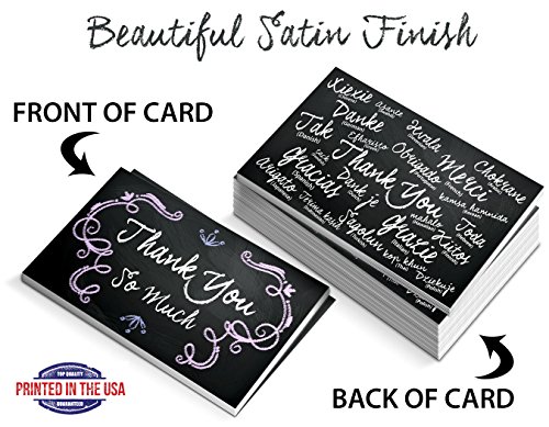 Chalkboard Colored Thank You Business Cards (3.5" x 2.0") with smooth satin finish - Box of 100 Cards