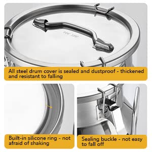3.16Gallon Stainless Steel Milk Can Ice Bucket Wine Bucket,Water Jug Liquid Storage Pail,Commercial Fermentation Barrel,Canisters for Kitchen