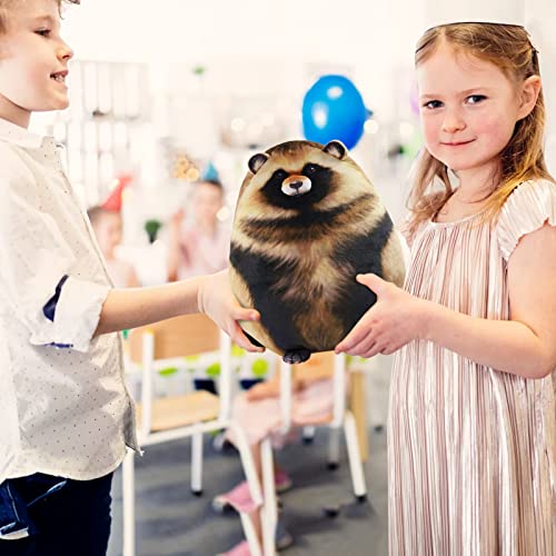 Dinyinor Cute Raccoon Plush Pillow ,Soft & Comfortable Stuffed Animal for Kids & Adults(Raccoon-12in)