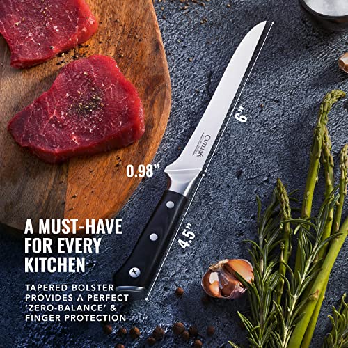 Cutluxe Boning & Fillet Knife β 6" Deboning Knife, Perfect for Meat Trimming β Razor Sharp Blade from High Carbon German Steel β Full Tang & Ergonomic Handle Design β Artisan Series