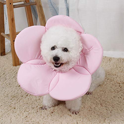 POPETPOP Pet Recovery Collar - Adjustable Dog Cat Cone Collar Soft Elizabethan Protective Collars Dog Cones After Surgery for Cat and Puppy (Pink)
