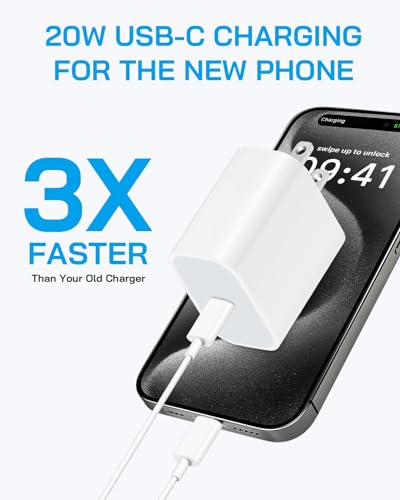 3 Pack i Phone 15 Charger Fast Charging, 20W USB C Charger Block with 6FT USB C i Phone 15 Charger Cable Compatible with Phone 15 Pro Max /15 Plus/,Pad Pro 12.9"/11",iPad Air 5th/4th 10.9"