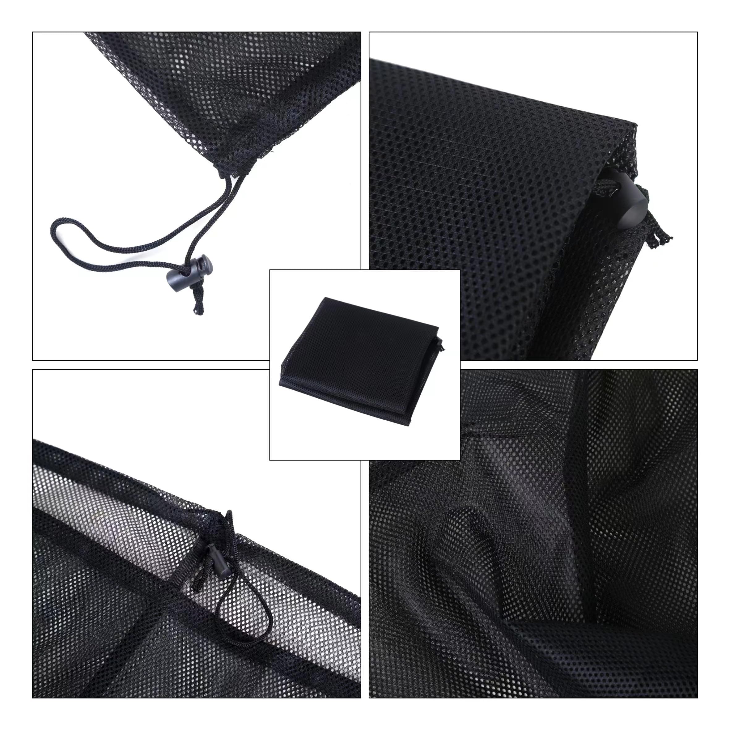2 Pack Large Mesh Laundry Bag, Heavy Duty Mesh Laundry Bags Drawstring Lockable, 27×36inch Black Laundry Hamper Liner, Machine Washable, for Ball Storage, Travel, Toys, Sports Factories, Dorms