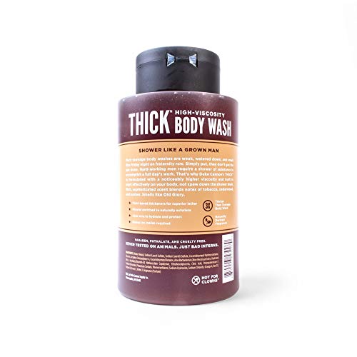 Duke Cannon Thick High-Viscosity Body Wash, Old Glory Scent - 3X Thicker, Plant-Based, Mineral-Enriched Body Wash for Men with Notes of Tobacco, Cedarwood, and Amber, 17.5 oz.