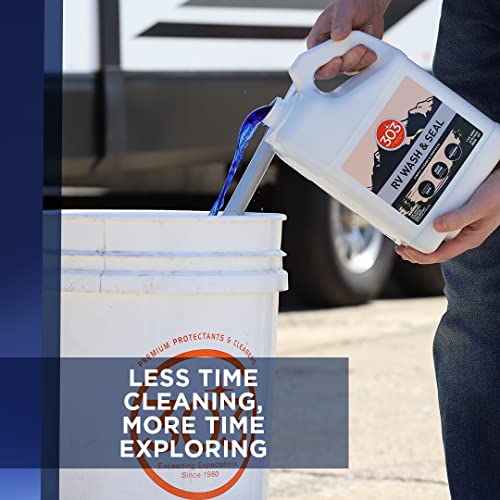 303 Products RV Wash & Seal - Clean, Streak-Free Finish, pH Neutral with High Foaming Formula, Provides A Deep Gloss Finish on RVs, Campers, Pop-ups, and Motorhomes, 1 Gallon (30240)