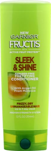 Garnier Fructis Sleek and Shine Conditioner, Frizzy, Dry, Unmanageable Hair, 12 fl; oz.