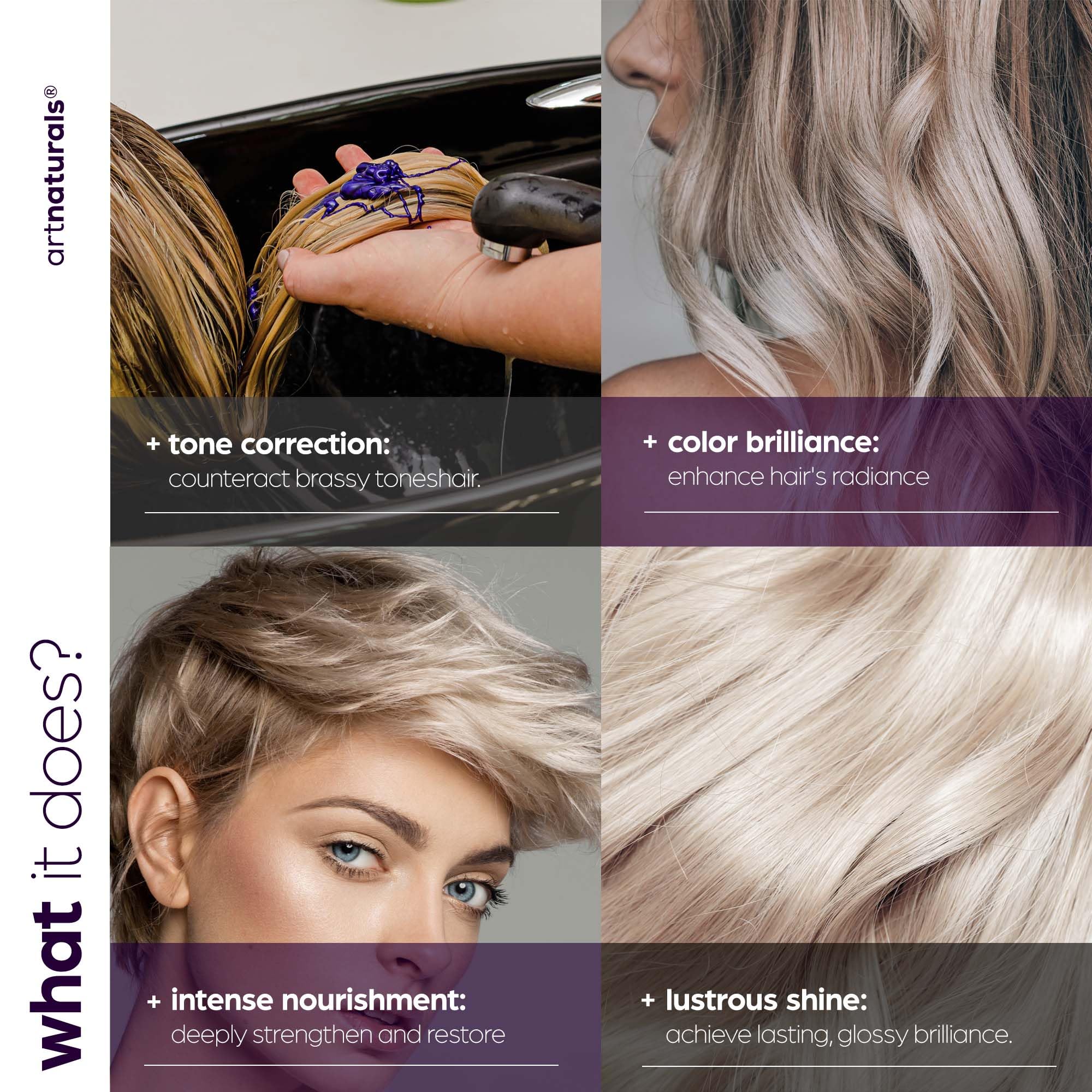 Artnaturals Purple Conditioner – (16 Fl Oz / 473ml) – Protects, Balances and Tones – Bleached, Color Treated, Silver, Brassy and Blonde Hair - Sulfate Free