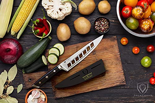 Dalstrong Vegetable Chef Knife - 8 inch - Gladiator Series Elite - Forged High Carbon German Steel - Full Tang - Black G10 Handle - w/Sheath - NSF Certified
