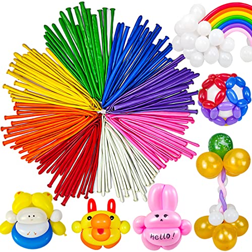 260 Balloons, Long Balloon Animal Twisting Balloons for for Animal Shape Birthdays Clowns Pack of 100(multi)