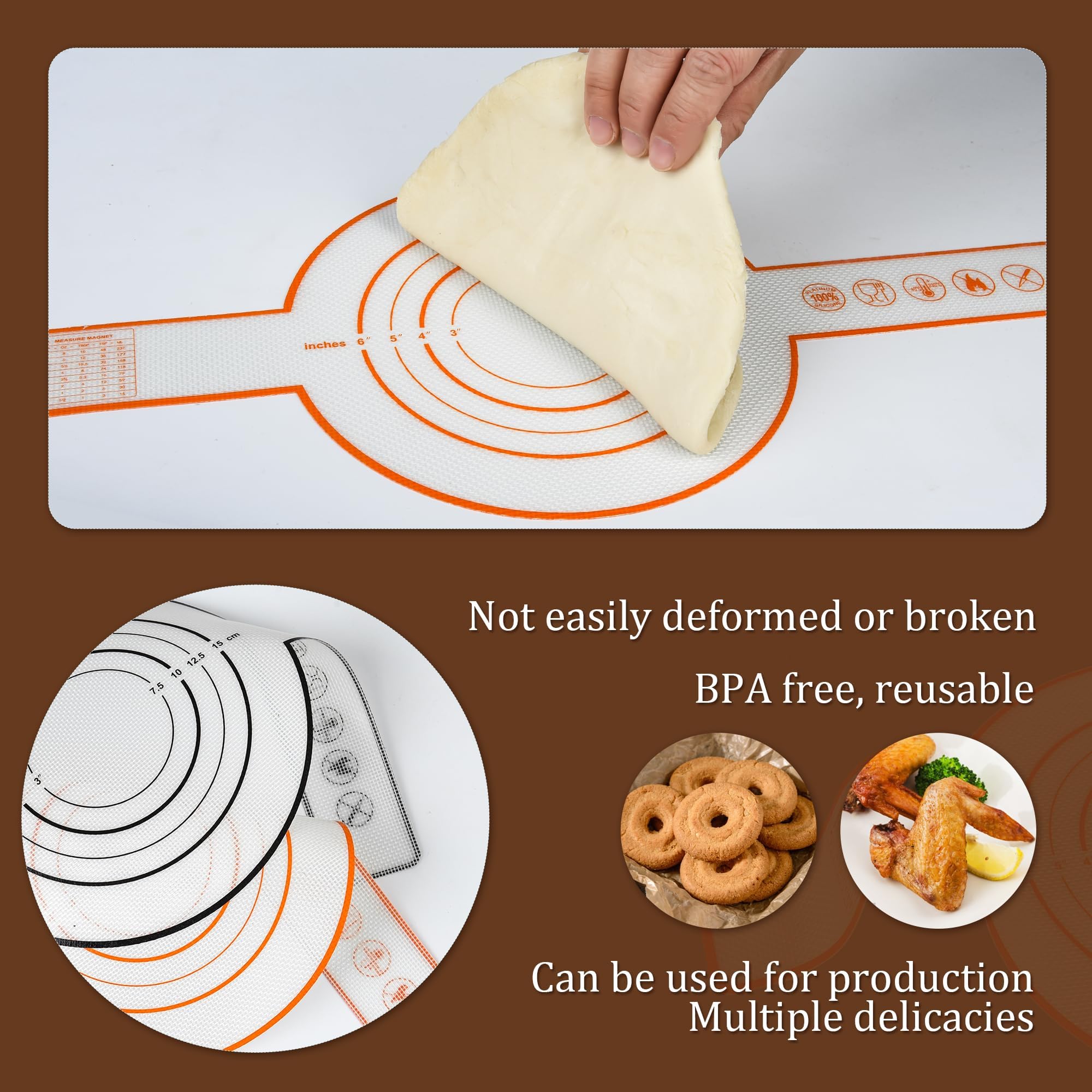 2 Pcs Silicone Bread Sling for Dutch Oven , Non-stick & Easy to Clean Reusable Silicone Baking Mat With Long Handles,Heat Resistant sourdough silicone bread sling,Easy To Transfer Sourdough Bread