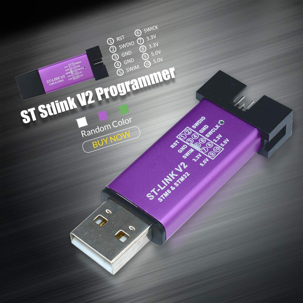 Aideepen ST Link V2 Programming Unit Mini STM8 STM32 Emulator Downloader M89 New (Random Color)