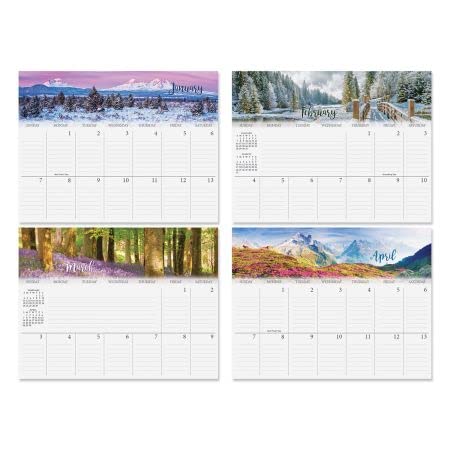 2024 Changing Seasons Big Grid Wall Calendar, 12-Inch x 9-Inch Size Closed, 18-Inch Size Open, Large Bookstore-Quality, Spiral-Bound Hanging Monthly Wall Calendars for Kitchen & Office, by Current