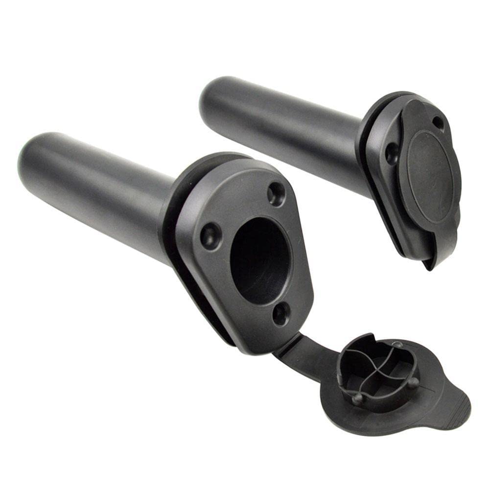 2Pcs Plastic Flush Mount Fishing Boat Rod Holder Bracket With Cap Cover for Fishing Kayak Pole Fishing Tackle Accessory Tool