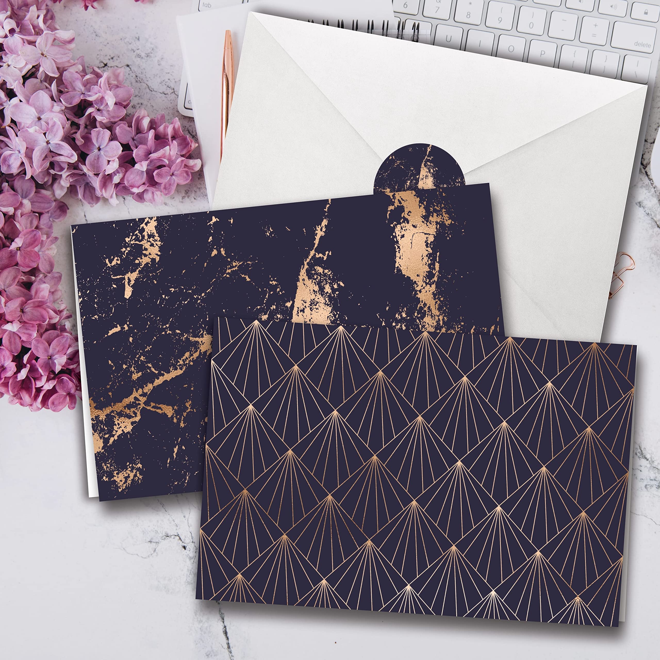 50-Pack Assorted Greeting Cards: 4x6’’ Blank Note Cards with Envelopes and Matching Stickers - Featuring 10 Unique Designs for Various Occasions Such as Thank You, Birthday, Business, and More