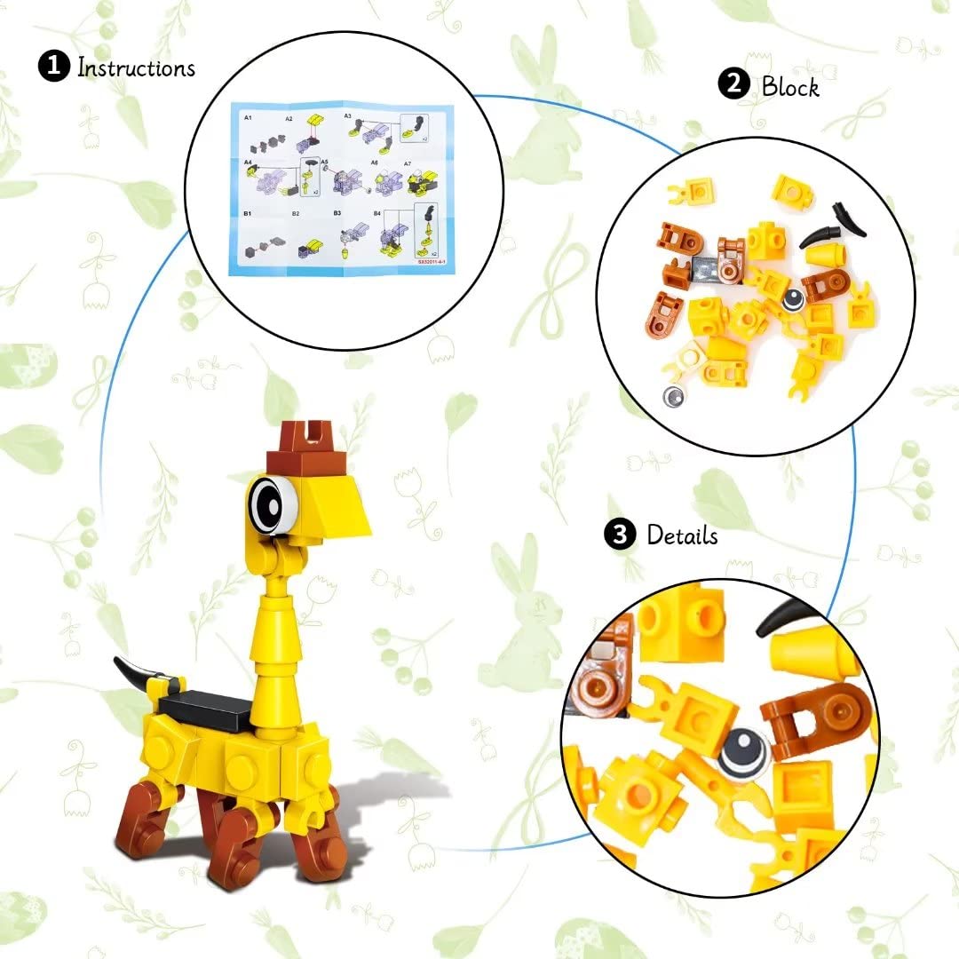 30pcs Easter Eggs with Toys Inside, Prefilled Easter Eggs with 3 in 1Forest Animal Building Blocks, Easter Basket Stuffers Fillers, Hunt( 30g )