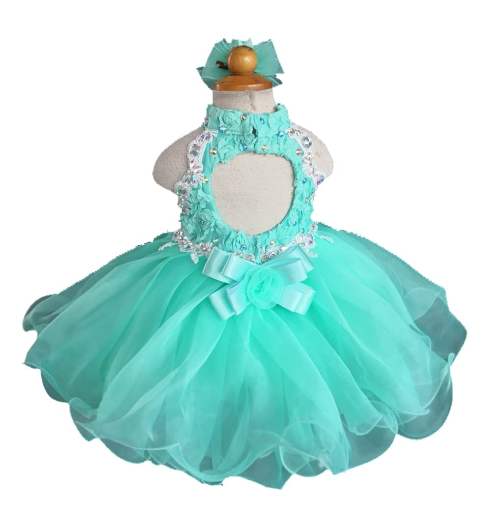 Jenniferwu Pageant Dress Handmade Beaded Dresses Toddler Pageant Princess Dress G035 3T Blue