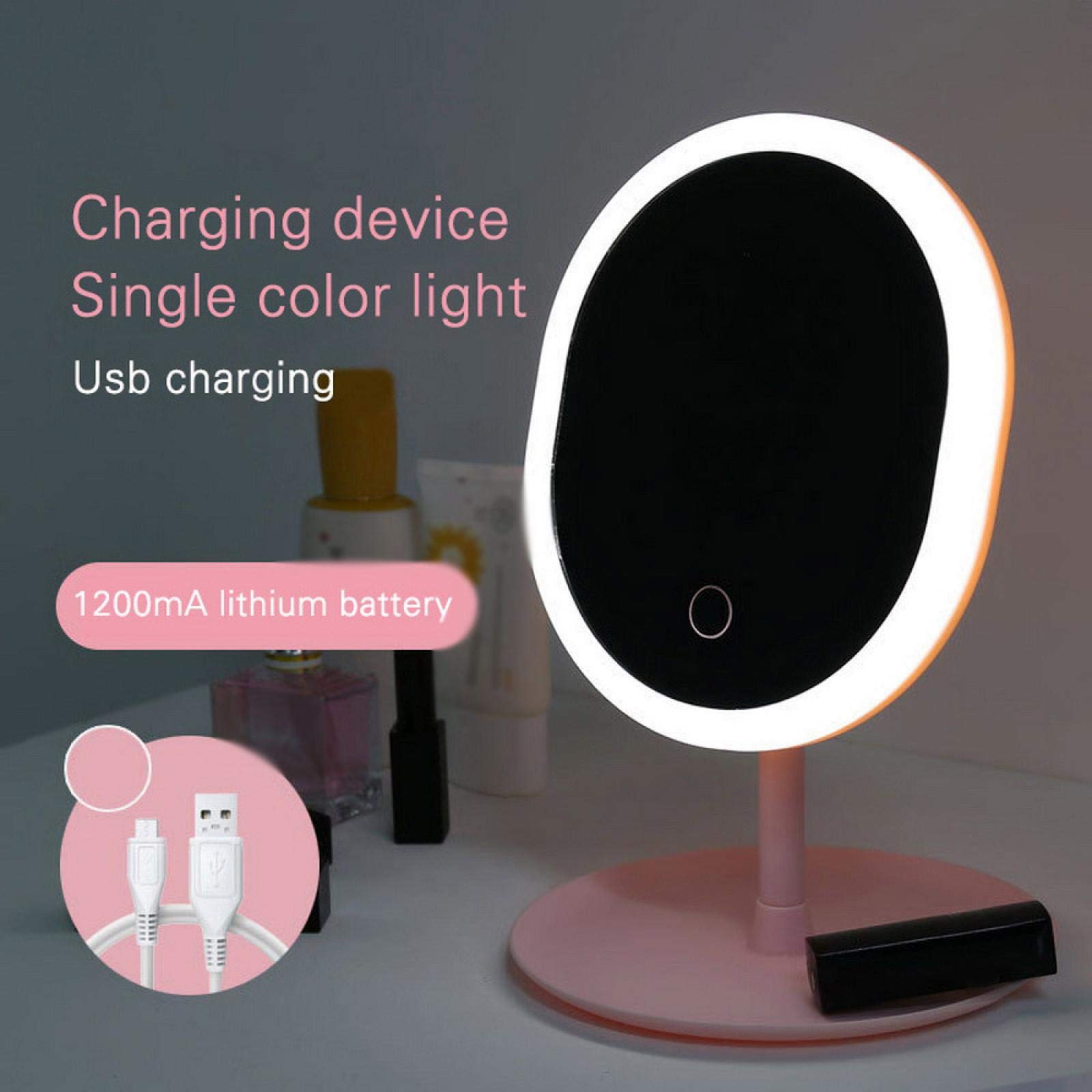 FQYYDD Illuminated Makeup Mirror Led Makeup Mirror Usb Touch Stand Up Adjustable 1Pcs
