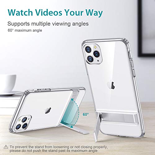 ESR Metal Kickstand Designed for iPhone 11 Pro Max Case, [Vertical and Horizontal Stand] [Reinforced Drop Protection] Flexible TPU Soft Back for iPhone 11 Pro Max (2019 Release), Clear