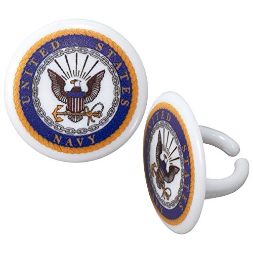 24 United States USA Navy Cupcake Rings Toppers Decoration