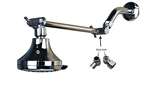 8 Inch Shower Head Extension Arm Chrome.Solid Brass Adjustable Shower Arm Extension. Lower Or Raise Any Rain Or Handheld Showerhead To Your Height & Angle β Universal Connection