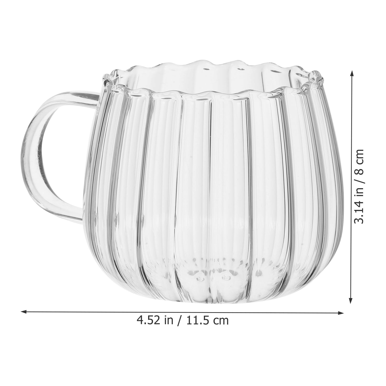 Angoily 2pcs Glass Pumpkin Cups 350ml Breakfast Cup for Milk Beer Cup Breakfast Glass Transparent Juice Cup Cocktail Cup Beverage Cup Transparent Whiskey Cup Drinking Cup Coffee Mug Clear Mug