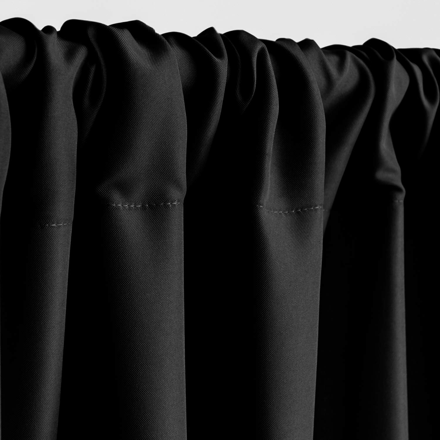 Hiasan Black Backdrop Curtains for Parties, Polyester Photography Backdrop Drapes for Family Gatherings, Wedding Decorations, 5ftx7ft, Set of 2 Panels