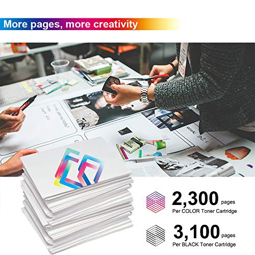 CHENPHON Compatible Canon 054H 054 Toner Cartridge High Capacity 4-Pack (BK/CMY) with Canon imageCLASS MF644Cdw LBP622Cdw LBP620C 621cw 623cdw MF641cw 642cdw 640c 643cdw 645cx Laser Printer (Black)