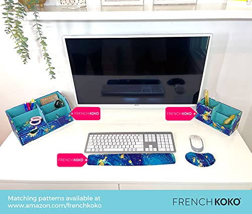 French Koko Large Mouse Pad, Long Desk Mat Keyboard Pad Desktop Accessories Home School College Decor Supplies Pretty Mousepad Big Computer Office Essentials Women Girls XL Cute Modern Marble