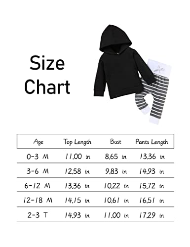 Gavol Toddler Baby Boy Outfits Long Sleeve Hoodie Sweatshirt Stripe Pant Set Clothes Set For Fall Winter