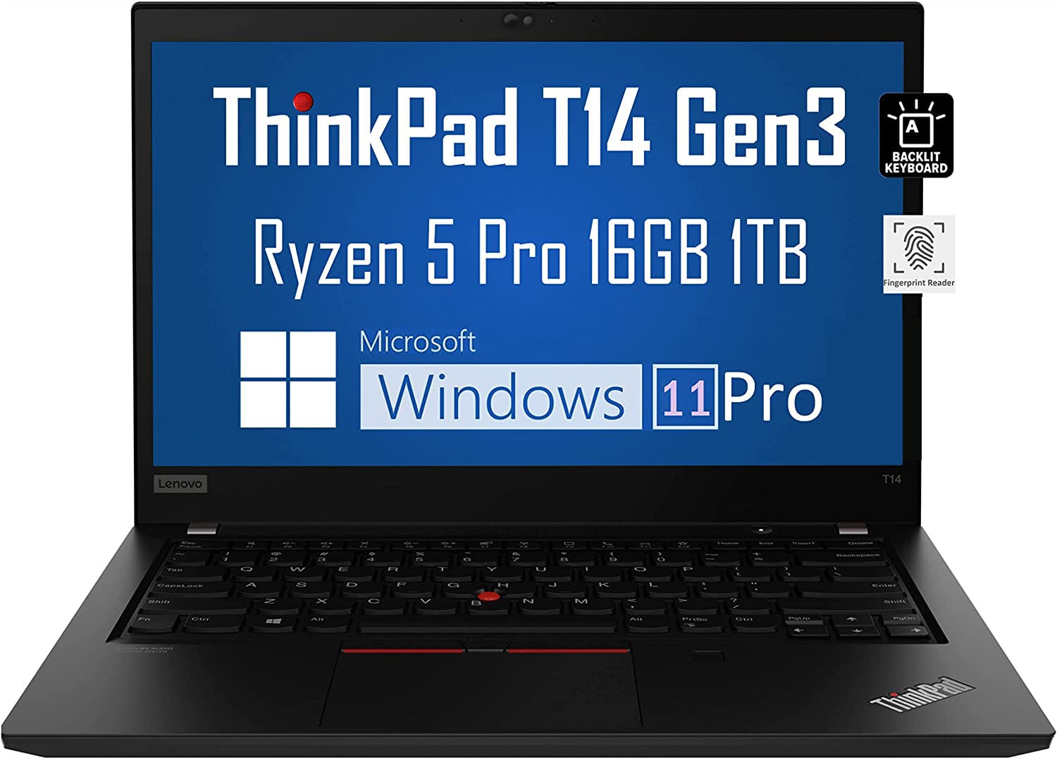 2024 Lenovo ThinkPad T14 Gen 3 Business Laptop (14" FHD+, AMD Ryzen 5 Pro 6650U, 16GB DDR5 RAM, 1TB SSD, 6-Core(Beats i7-1165G7)) Backlit KB, Fingerprint, FHD Webcam, 3-Year WRT, Win 11 Pro, Black