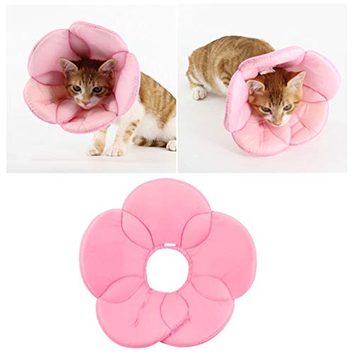 POPETPOP Pet Recovery Collar - Adjustable Dog Cat Cone Collar Soft Elizabethan Protective Collars Dog Cones After Surgery for Cat and Puppy (Pink)