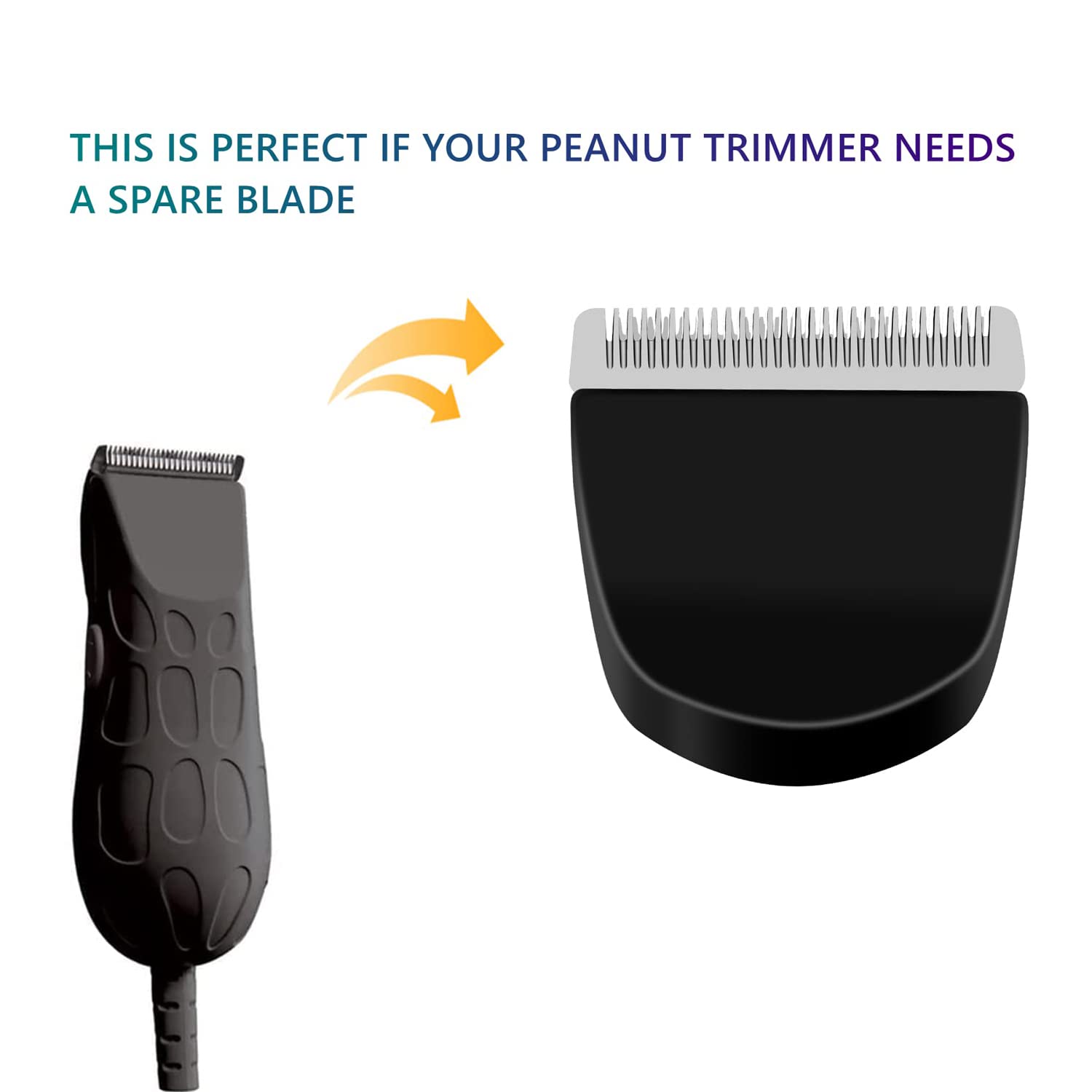 2 Pack Professional Peanut Clipper/Trimmer Snap On Replacement Blades #2068-300 - Compatible with Wahl Peanut Hair Clipper/Trimmer, White