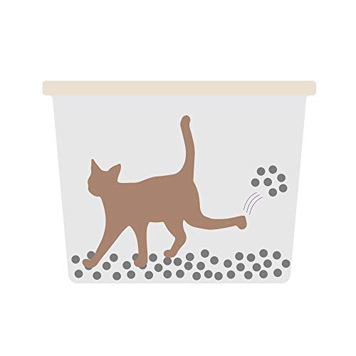 Richell PAW TRAX Top Entry Cat Litter Box in Brown, Hooded Cat Litter Pan with Scoop