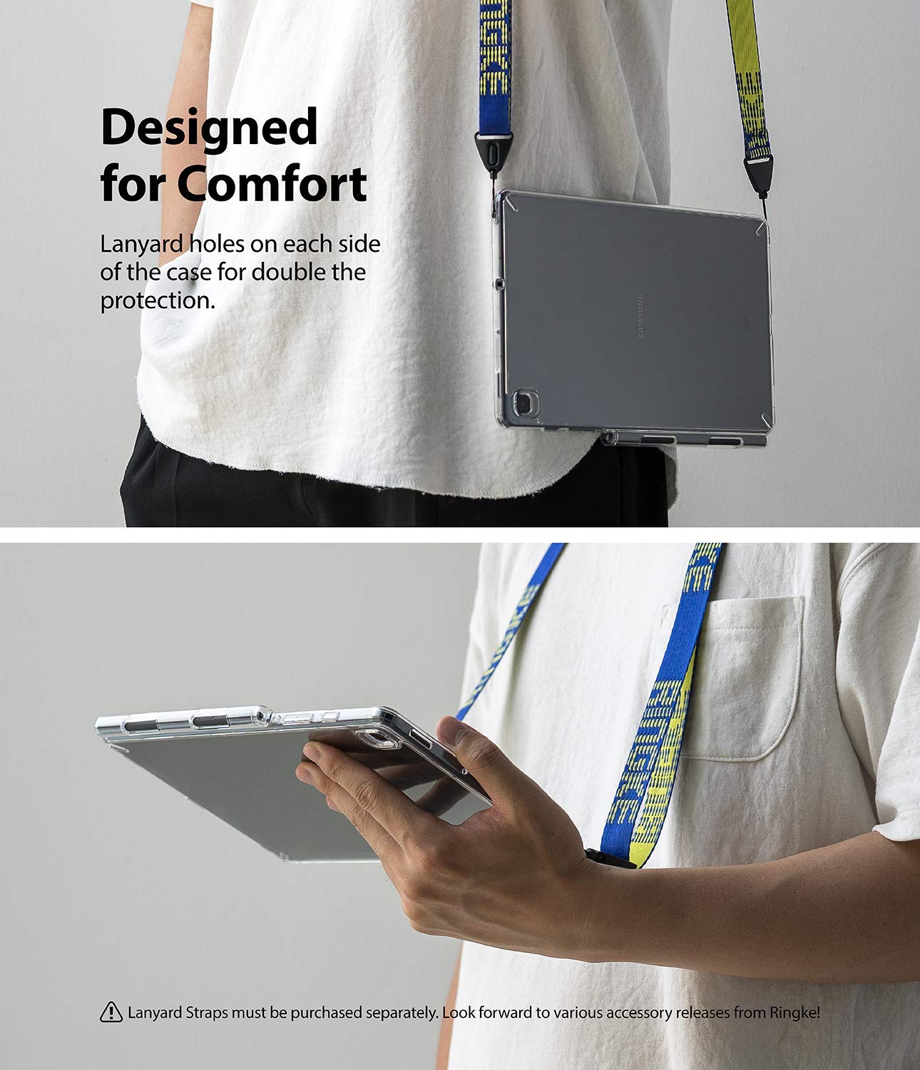 Ringke Fusion Case [Built-in Pen Holder] Compatible with Samsung Galaxy Tab S6 Lite Case 10.4 Inch 2024/2022 / 2020, Transparent Hard Back Shockproof Cover - Clear