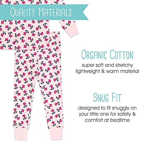 Zutano Baby and Toddler Pajamas, Two-Piece Cotton Pajamas for Girls, Tulip, 5