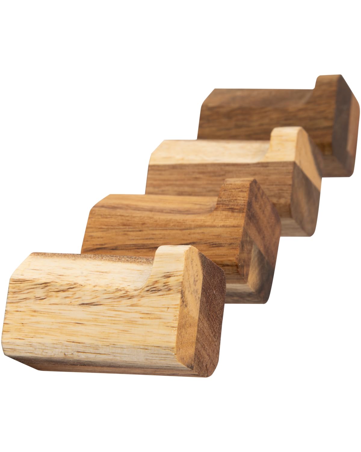Acacia Wood Hooks, Natural Oval Hangers for Keys, Towels, Accessories – Functional Entryway, Bathroom Organizer – Sleek Wall Decor, Space-Saving Design – Perfect for Small Spaces, Modern Homes