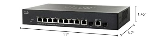 Cisco SG300-10PP-K9-NA 10-Port Gigabit PoE+ Managed Switch