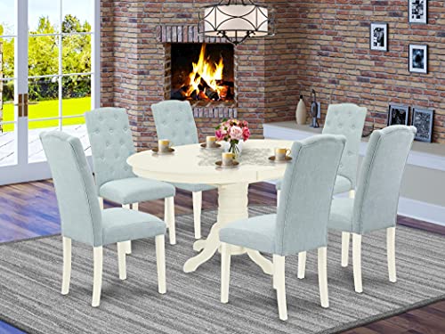 East West Furniture AVCE7-LWH-15 Dining Room Set