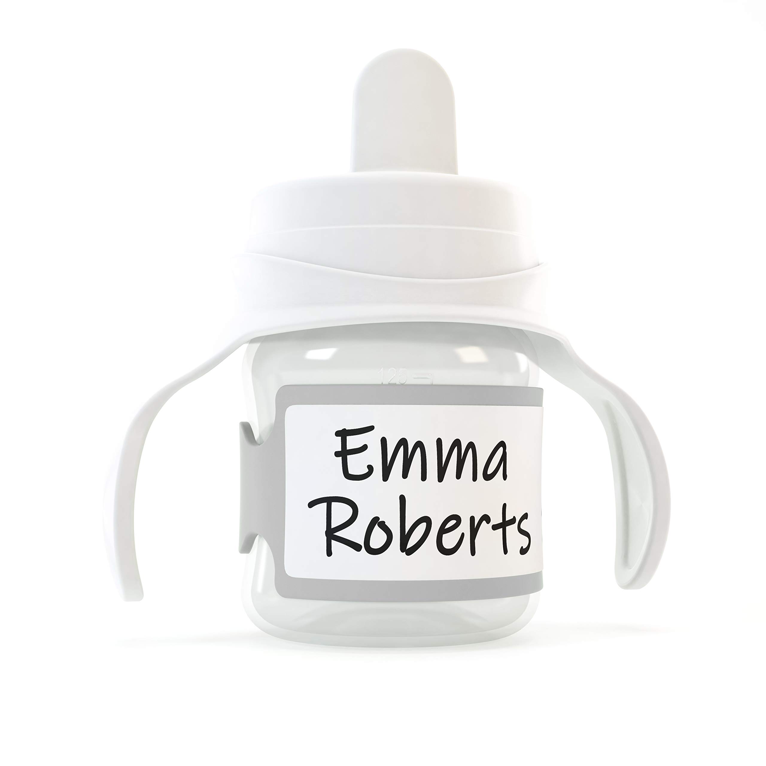 Pumpkin Doodle Permanent Write-on Labels for Bottles/Sippy Cups/Food Containers 6pcs (Grey)