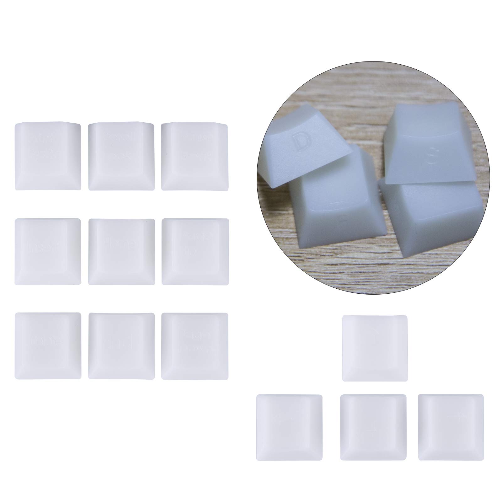 HMANE 109 Keys POM Jelly Keycaps Set, Rainbow Blank Doubleshot Translucent OEM Profile Mechanical Gaming Keyboard Keycaps for 60ï¼…/87 TKL/104/108 Cherry MX Switches (White/Side Printed)