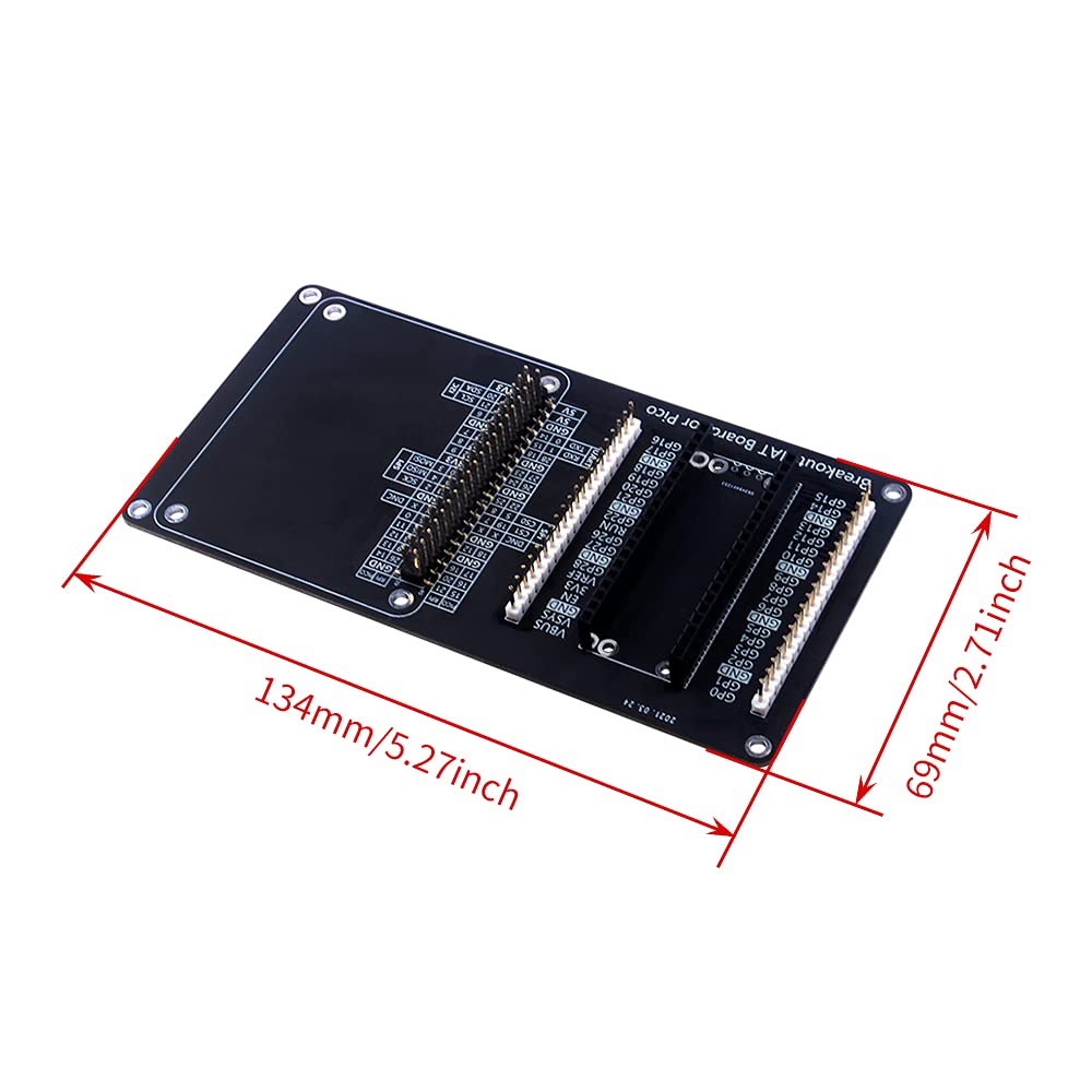 GeeekPi Breakout HAT Board for Raspberry Pi Pico/Pico W, GPIO Expansion Board Breakout HAT Module for Raspberry Pi Pico/Pico W, Support Raspberry Pi HAT Board with 40Pin Pin Header