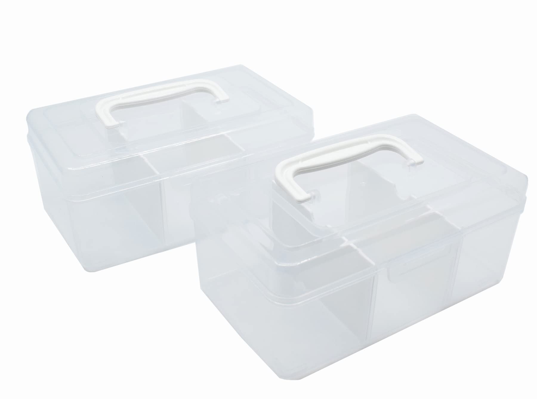 catin Trading Card Storage Box, Plastic Card Case Holder for 400+ Standard Trading Cards, 2 Pack
