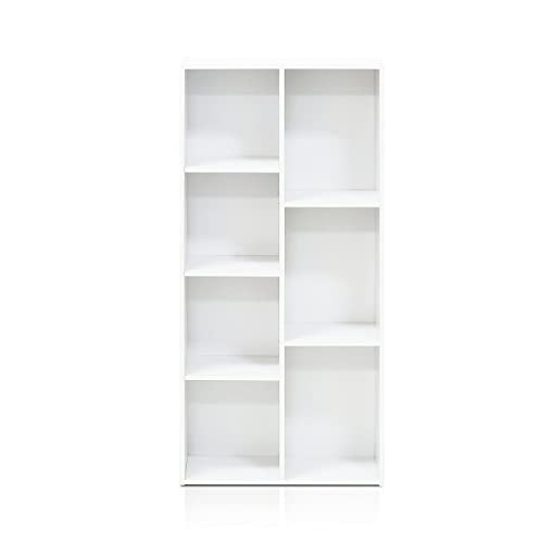 7-Cube Reversible Open Shelf Bookcase, White